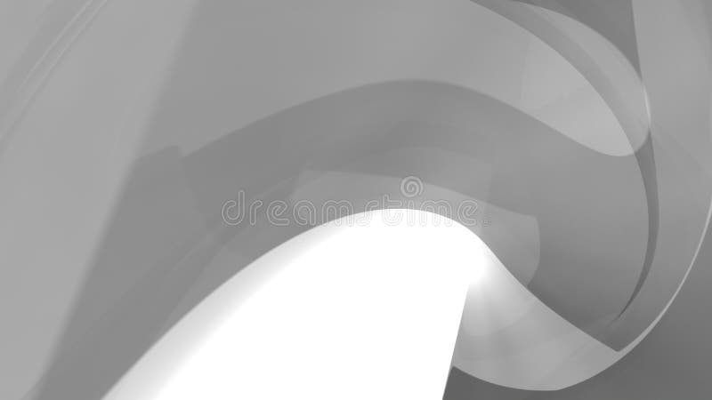 Black and White Abstract Illustration - Curved Pattern. 3d Rendering ...