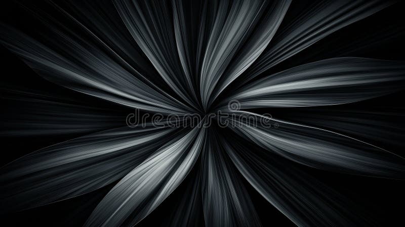 A Black and White Abstract Image of a Flower with Petals Radiating ...
