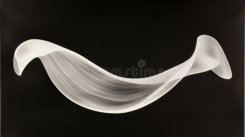 A Black and White Abstract Image of a Flowing, Wave-like Shape. Stock ...