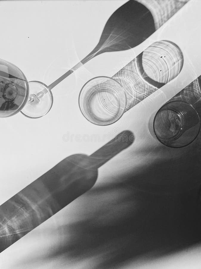 Abstract Shadows of Glass and Bottle. Stock Illustration - Illustration ...