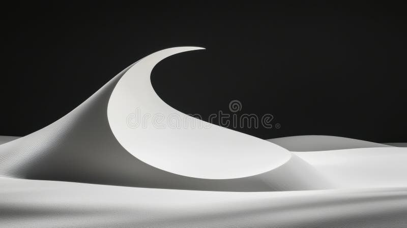 A Black and White Abstract Image of a Wave-like Shape. Stock Image ...