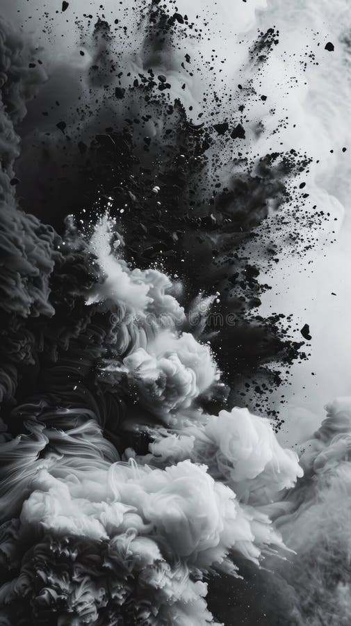 Black and White Abstract Ink Explosion, Artistic Background Stock Image ...