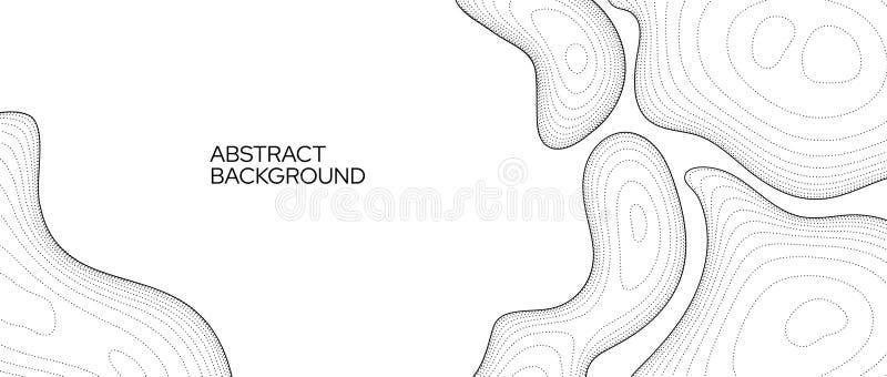 Black and White Abstract Line Background. Topographic Contour Map ...