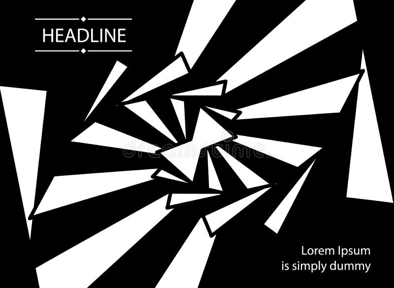 Black and White Abstract Line. Horizontal Vector Background Template ...