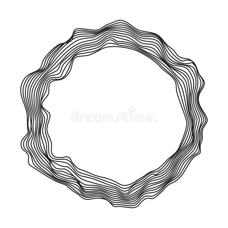 Black and White Abstract Outline Circle Template. Stock Vector ...