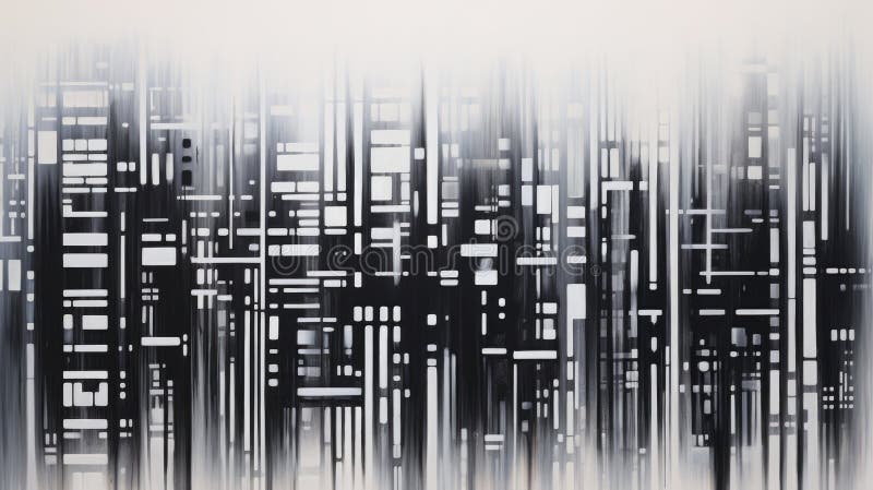 A Black and White Abstract Painting with Many Lines, AI Stock Photo ...