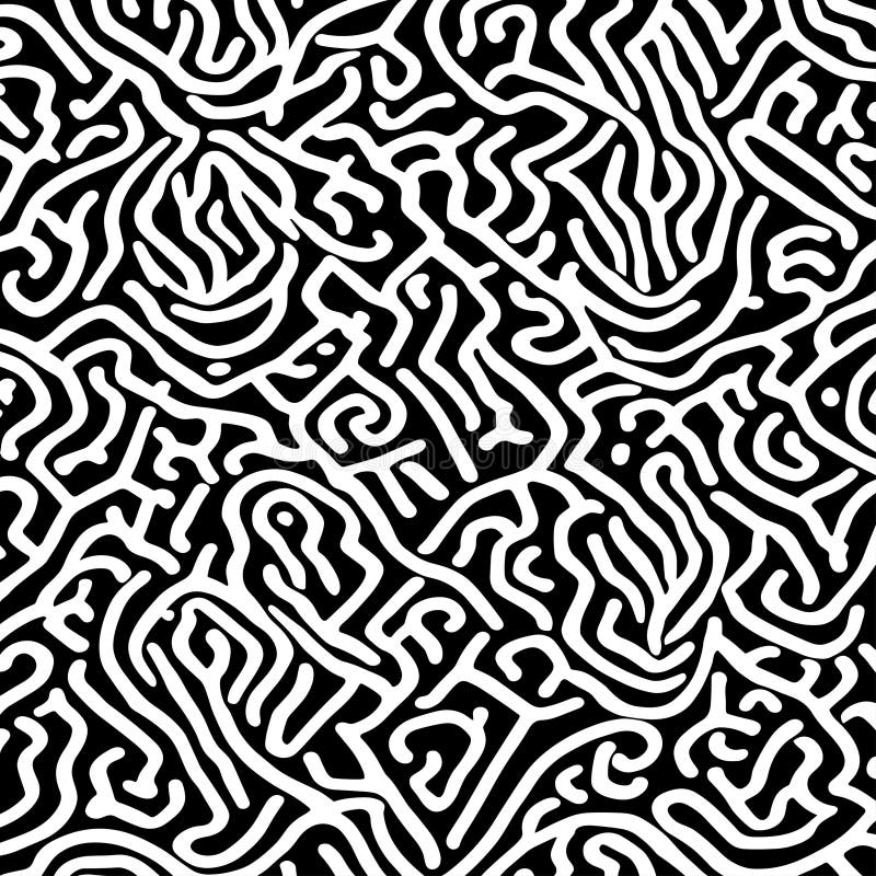 Black and White Abstract Pattern, Background, Neat Scribble Motif ...