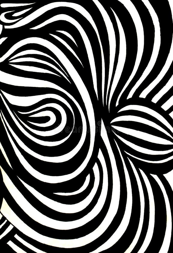 A Black and White Twisted, Twirling Pattern. Stock Illustration ...