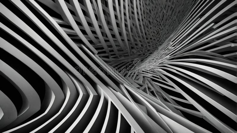 Black and White Abstract Pattern Formed by Geometric Shapes and Shadows ...