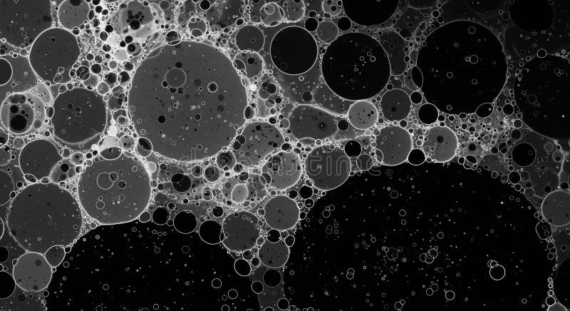 Black-and-white Abstract Pattern with Organic Circles, Polka Dots, and ...
