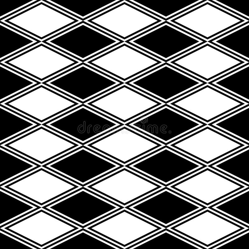 Black and White Abstract Pattern with Rhombus Stock Vector ...