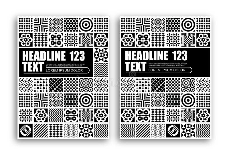 Black and White Abstract Pattern Template Design Stock Vector ...