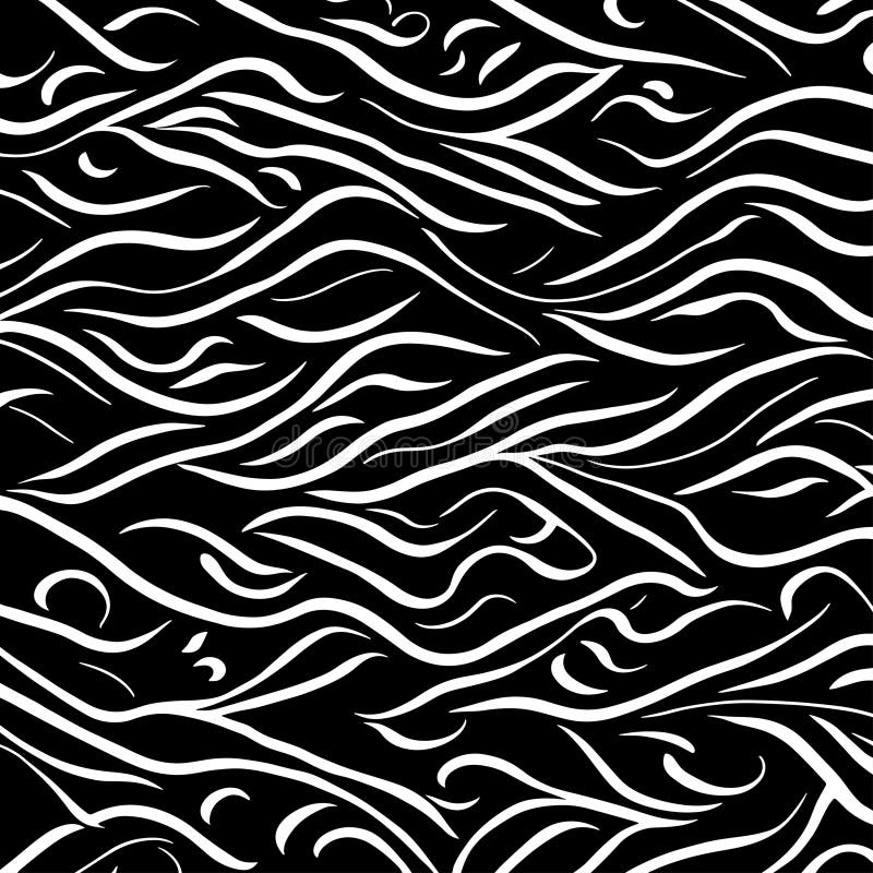 Black and White Abstract Pattern, Wind Blowing in the Sky Stock Vector ...