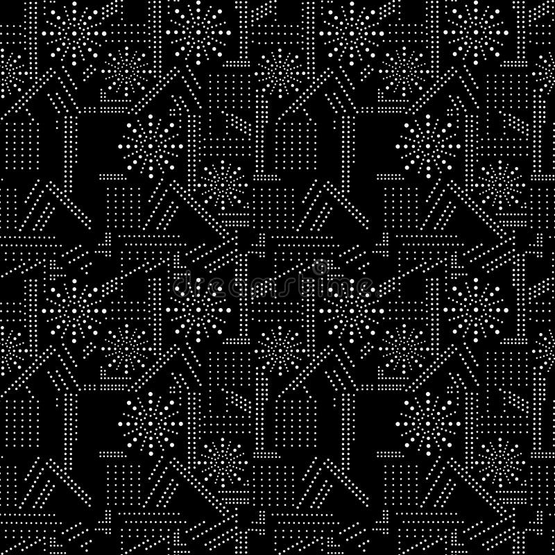 Black and White Abstract Points Seamless Pattern Stock Vector ...