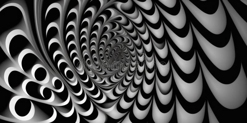 Black and White Abstract Recursive Spiral Texture Pattern, Wallpaper or ...