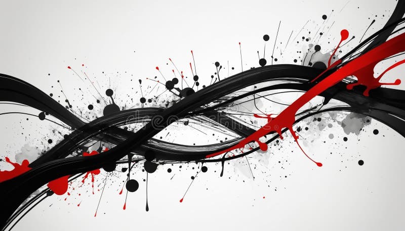 Black White Abstract with Red Line Splashes Background. AI Stock ...