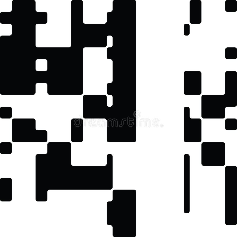Black and White Abstract Rounded Rectangles Art Graphic Design Stock ...
