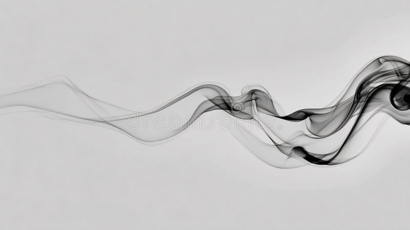 Black and White Abstract Smoke Lines on Clean Background, Zen ...