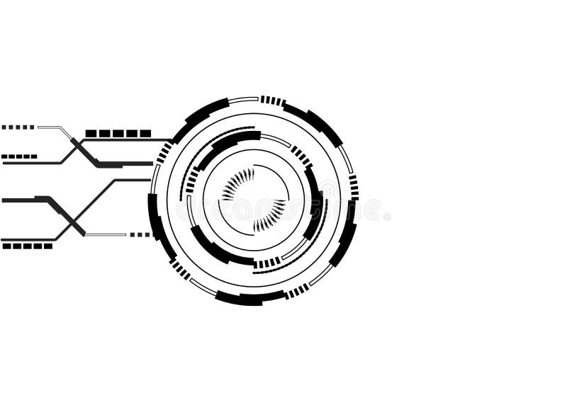 Black and White Abstract Technology Background. Futuristic Digital ...