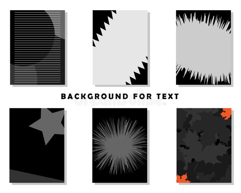 Black and White Abstract Text Backgrounds - Set of 6 Unique Designs ...
