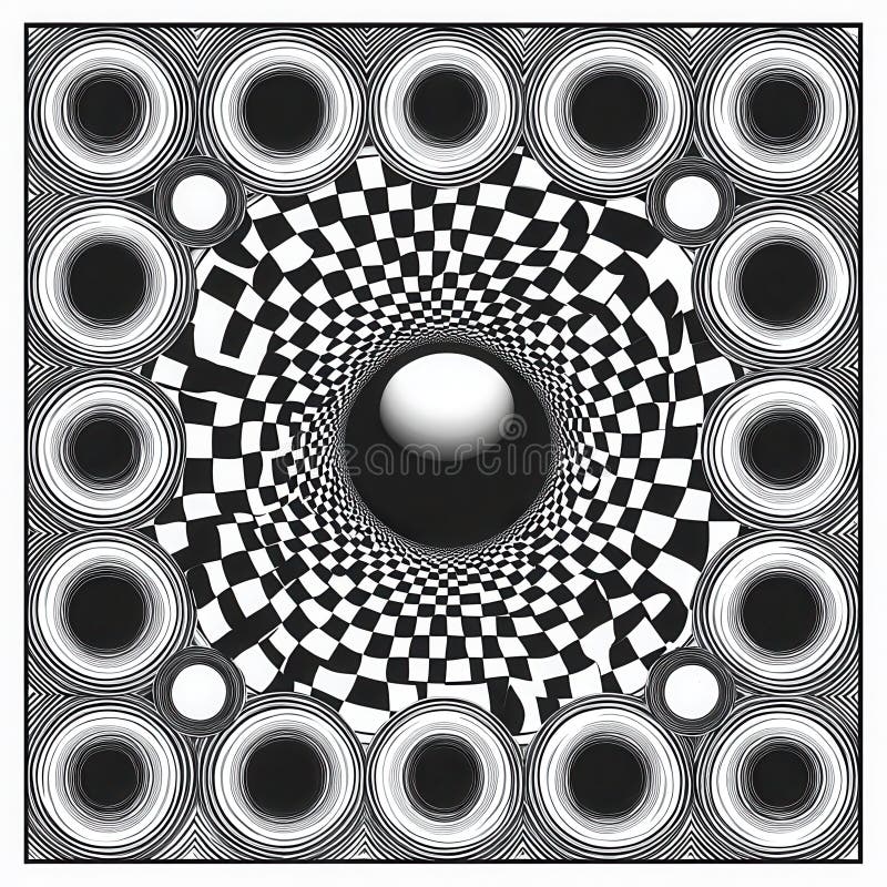 Abstract Black White Checkered Vortex Ai Generated Stock Photos - Free ...