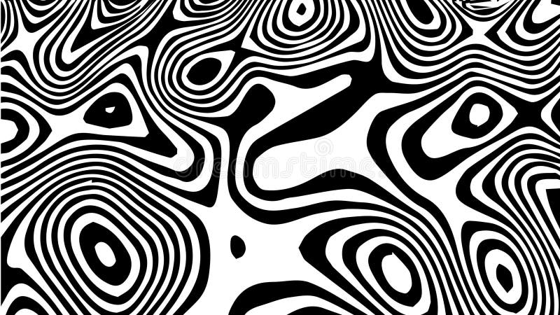 Black and White Abstract Wave with Distortion Effect. Optical Illusion ...