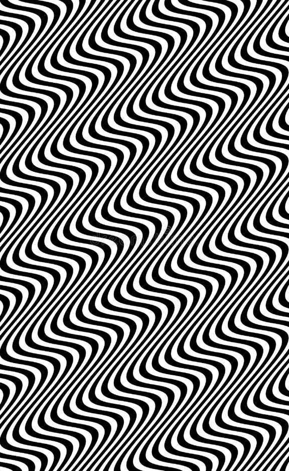 Black and White Abstract Wavy Stripe Pattern Creating Optical Illusion ...