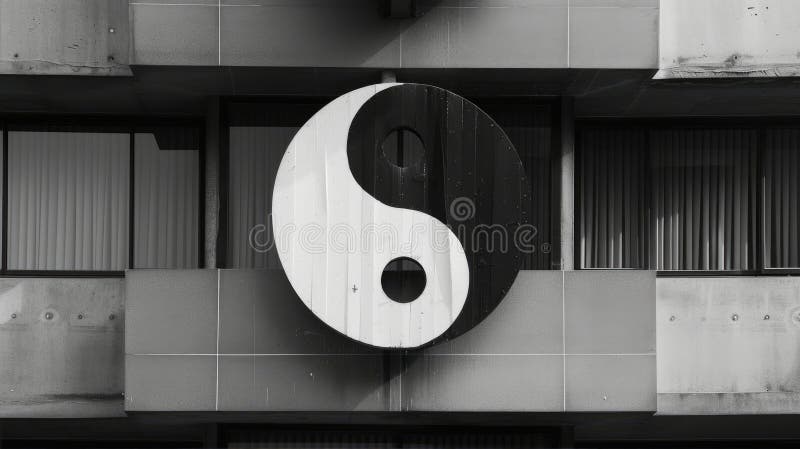 Abstract Yin Yang Symbol on Concrete Structure Stock Photo - Image of ...