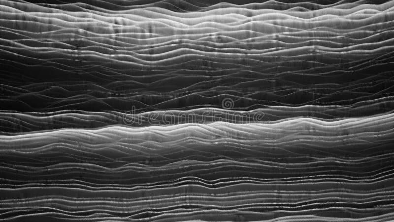Black and White Abstraction Noise Interference. Abstract Flowing Lines ...