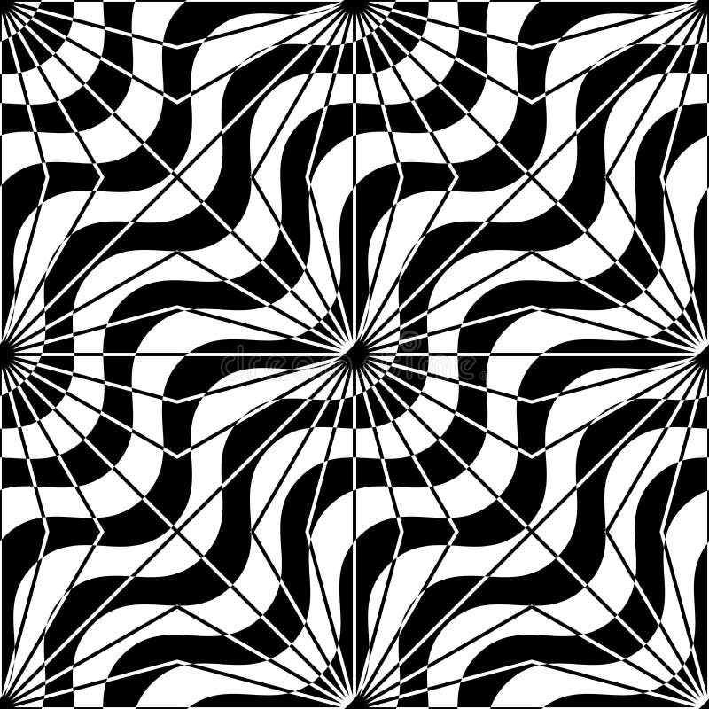 Black and White Alternating Diagonal Waves with Rays Stock Vector ...