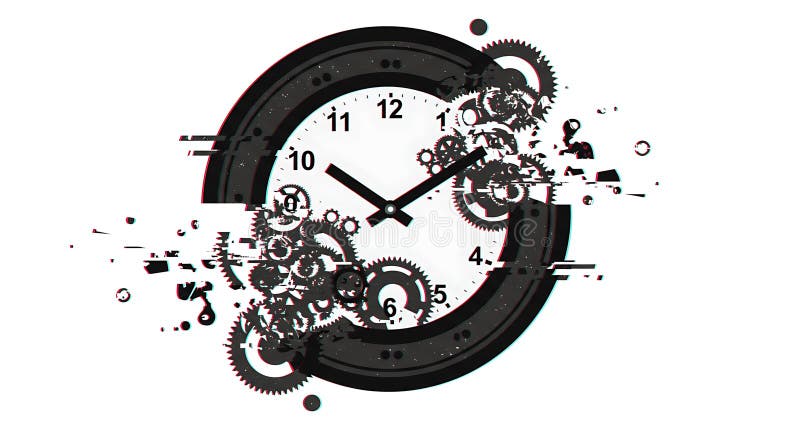 A Black and White Analog Clock Face with Standard Numerals, Showing ...