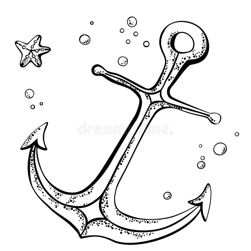 Black and White Anchor in Graphic Style Stock Vector - Illustration of ...
