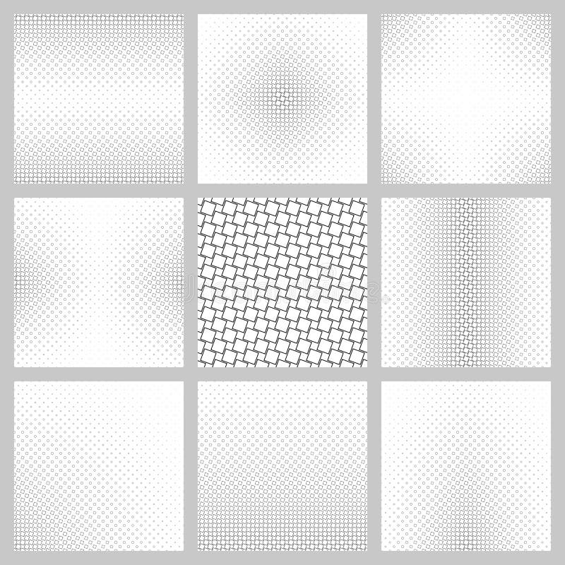 Black and White Angular Square Pattern Set Stock Vector - Illustration ...