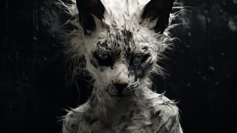 Wraith: a Dark White Hyper-realistic Water Sculpture of a Kitty Stock ...