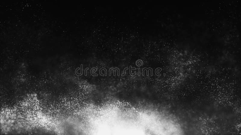 Black and White Animation of Bright Particles Flying Upwards. Dynamic ...