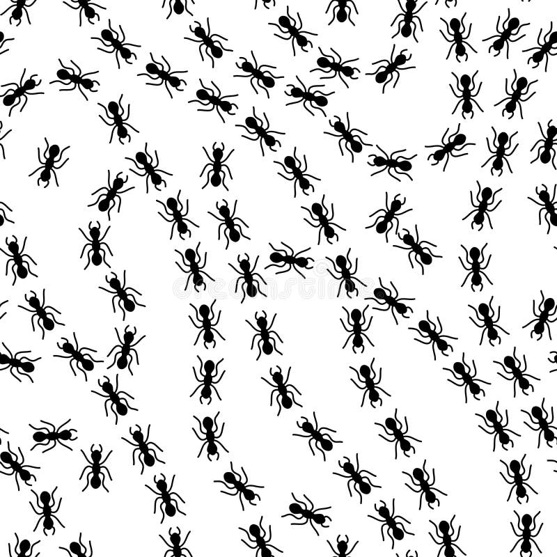 Black on White Ant Lines Pattern Seamless Repeat Background Stock ...