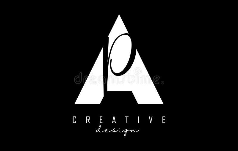 Black and White Ap Letters Logo with Negative Space. L Stock Vector ...