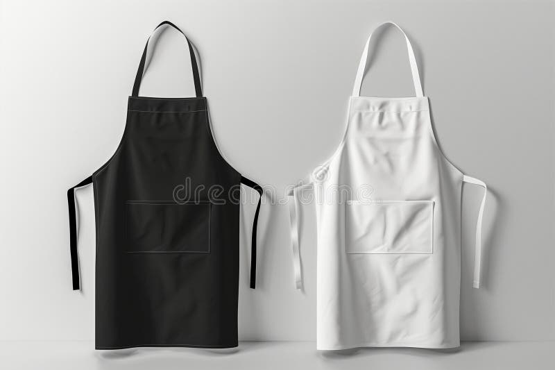 Black and White Aprons Side by Side Stock Photo - Image of black ...