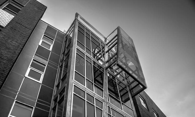 Black and White Architectural Perspective View Stock Photo - Image of ...