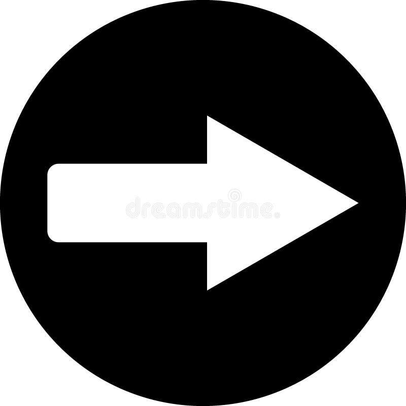 Black and White Arrow Button, Arrow Button Stock Vector - Illustration ...