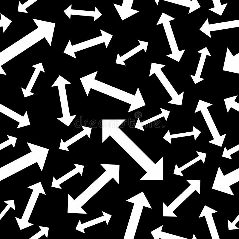 Black and White Arrow Seamless Pattern Stock Illustration ...