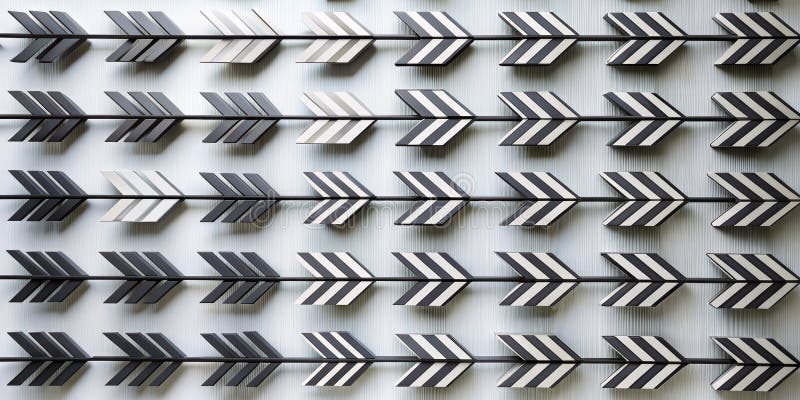 Black and White Arrow Wall Art - Geometric Pattern, Minimalist Design ...