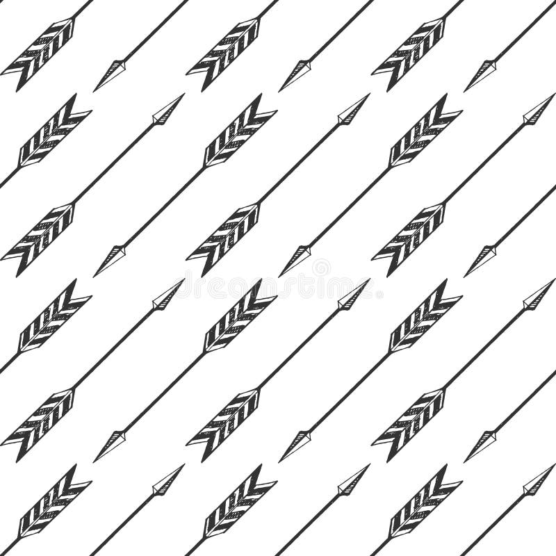 Black and White Arrows Pattern Stock Vector - Illustration of aztec ...