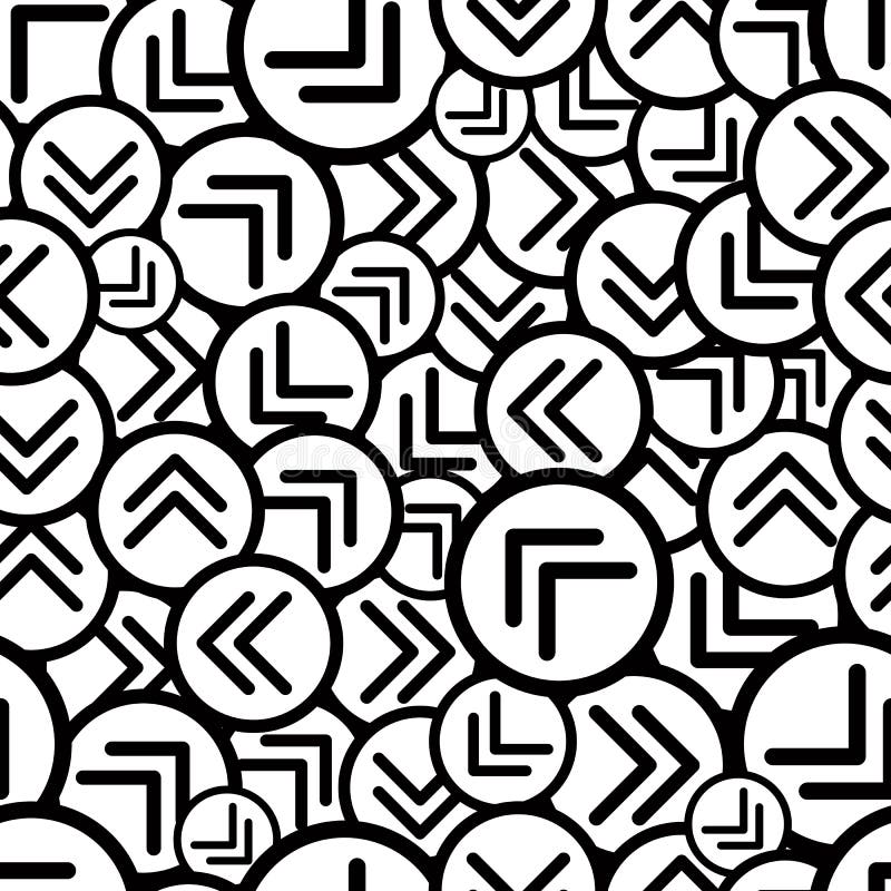 Black and White Arrows Seamless Pattern. Stock Vector - Illustration of ...