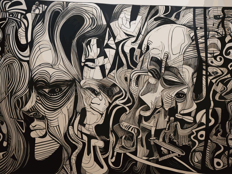 A Black and White Art Piece - a Students Drawing from Life Stock Vector ...