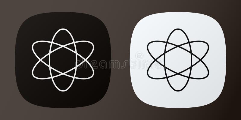 Black and White Atom App Icons Stock Vector - Illustration of neutron ...