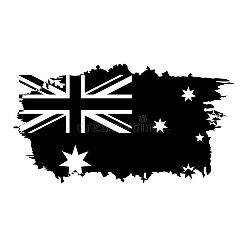 Black and White Australia Flag Vector Stock Illustration - Illustration ...