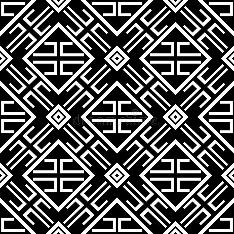 Black White Aztec Geometric Zig Zag Pattern Stock Illustration ...