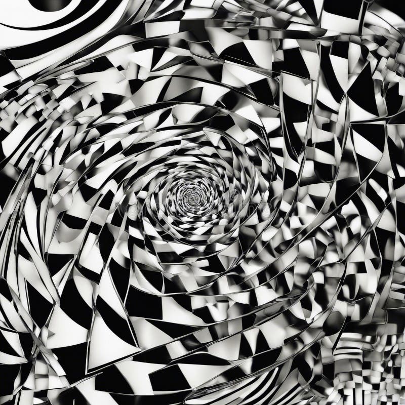 Black and White Background Abstract Art Deco Spiral Background Pattern ...