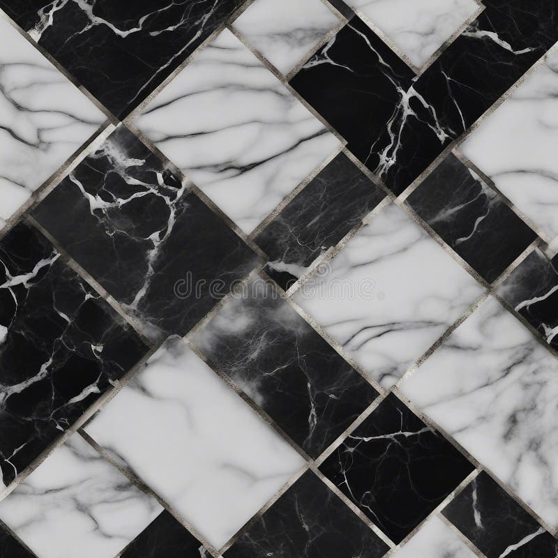 Black and White Background a Black Marble Texture Pattern with a Square ...